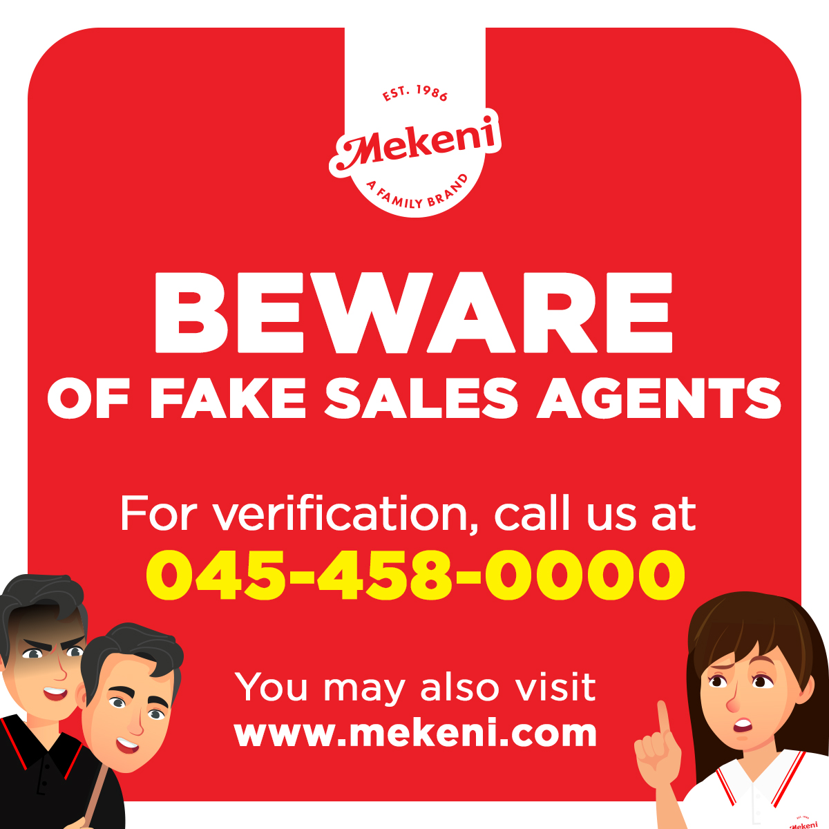 Mekeni Food Corp Warns Public Against Fake Sales Agents - Mekeni PH
